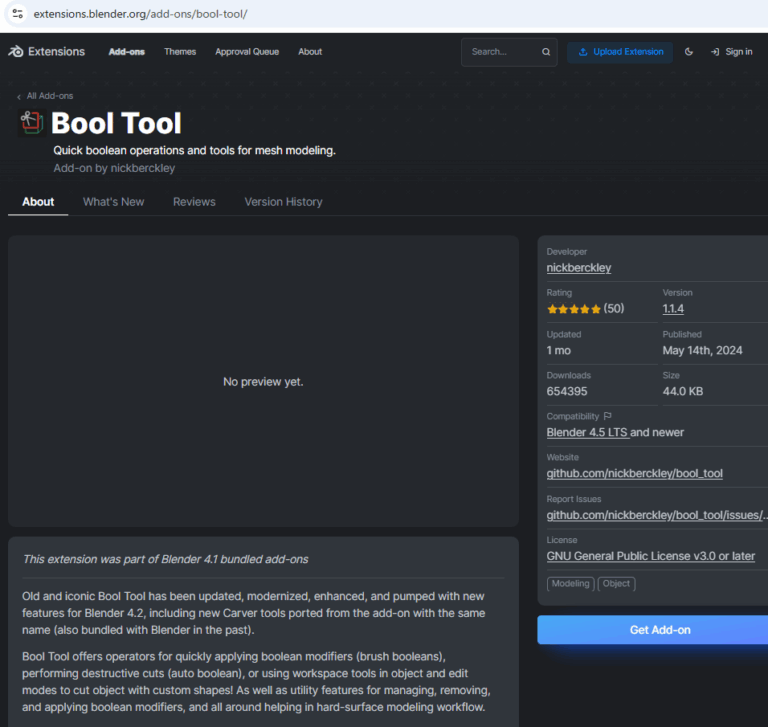 BlenderにBoolToolアドオンを追加する | タンス